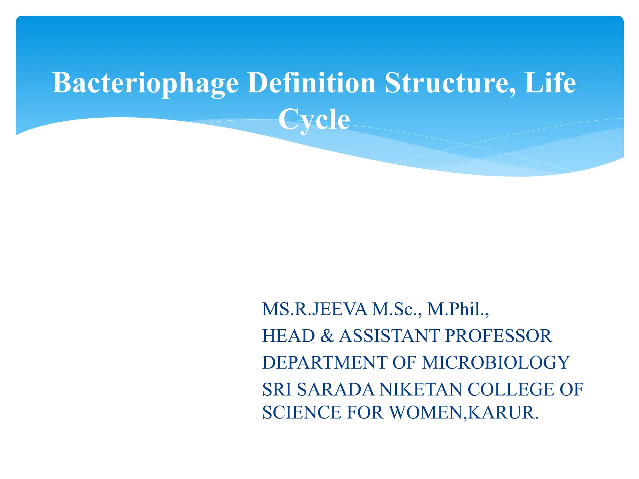 Bacteriophage Definition Structure, Life Cycle | PPTX
