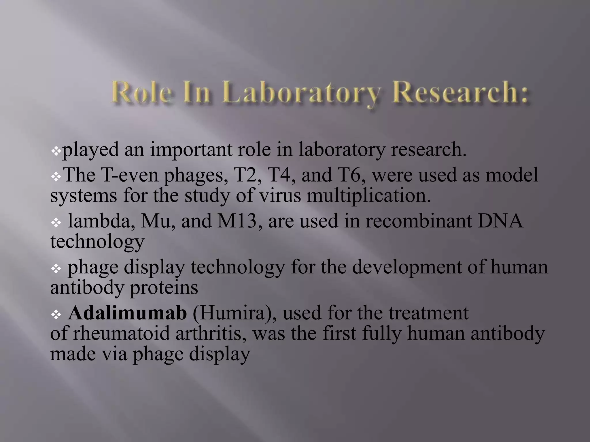 Bacteriophages and their characters | PPT