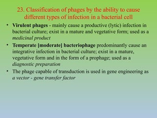 Bacteriophages and their microbiological basis | PPTX