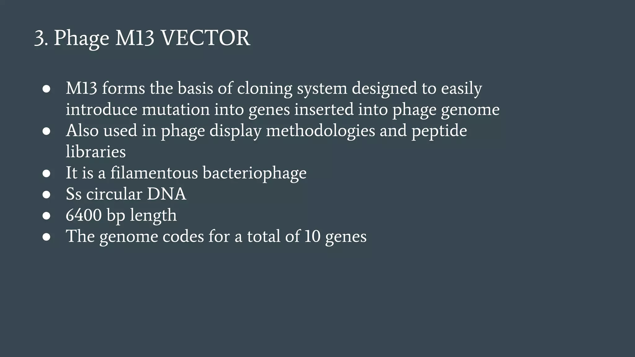 Bacteriophage vector | PPTX