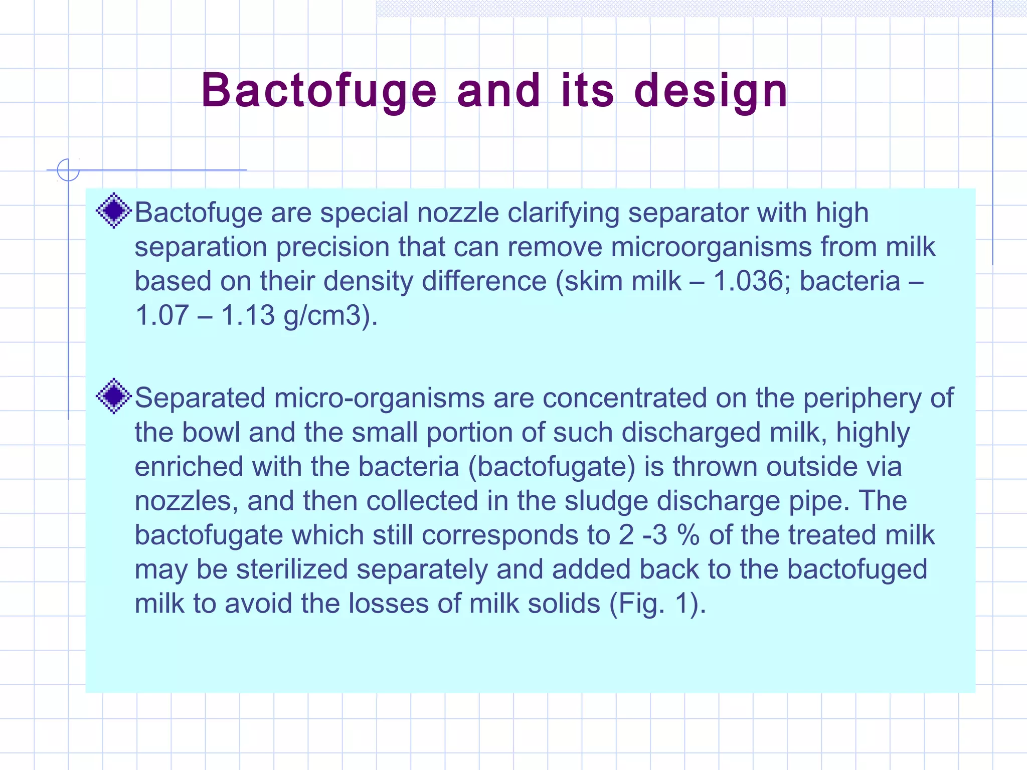 Bactofugation of milk | PPT