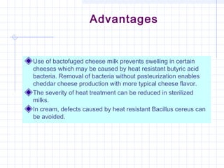 Bactofugation of milk | PPT