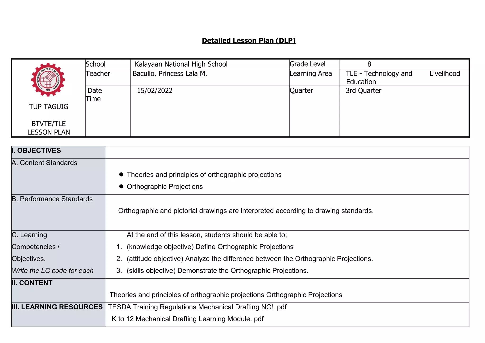 Baculio detailed-lesson-plan-editedversion | PDF