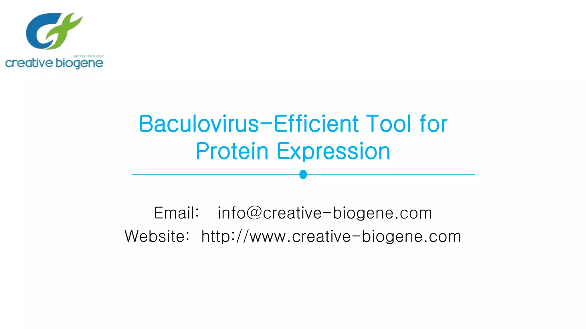 Baculovirus-efficient tool for protein expression | PPTX