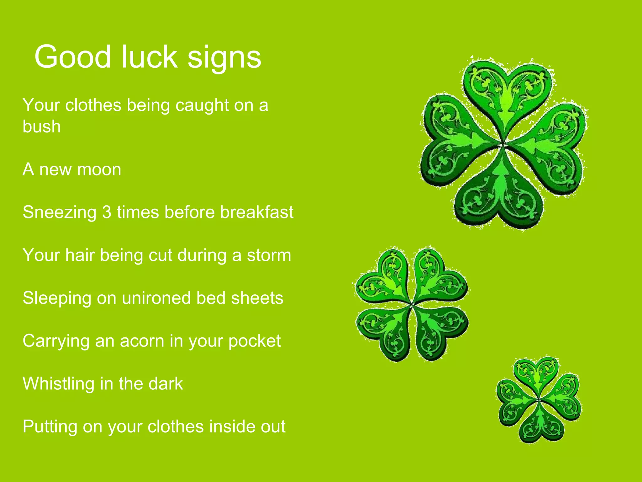 Bad Luck & Good Luck | PPT