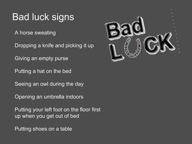 Bad Luck & Good Luck | PPT