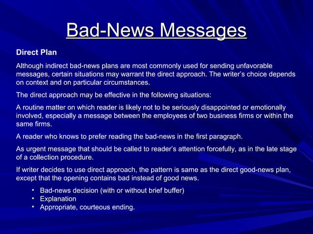 Bad news messages | PPT