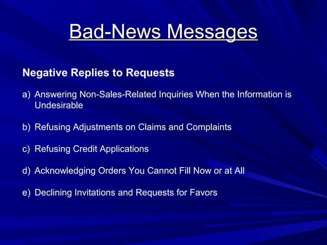 Bad news messages | PPT