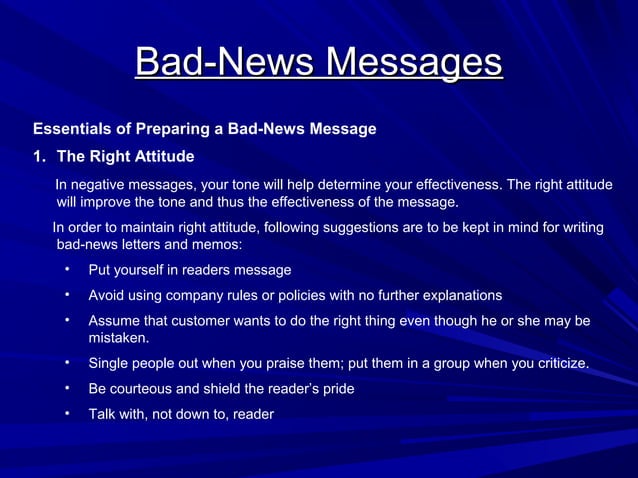 Bad news messages | PPT