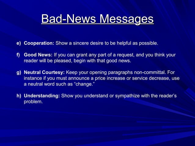 Bad news messages | PPT