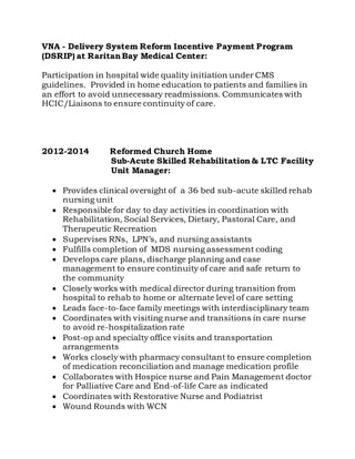 Resume (HOSPICE) CARMELA PERCONTRA RN MS CNS BC 8.21.16