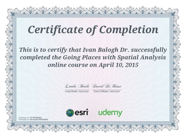 ESRI CERTIFICATE UC-RSY8ZXHZ | PDF