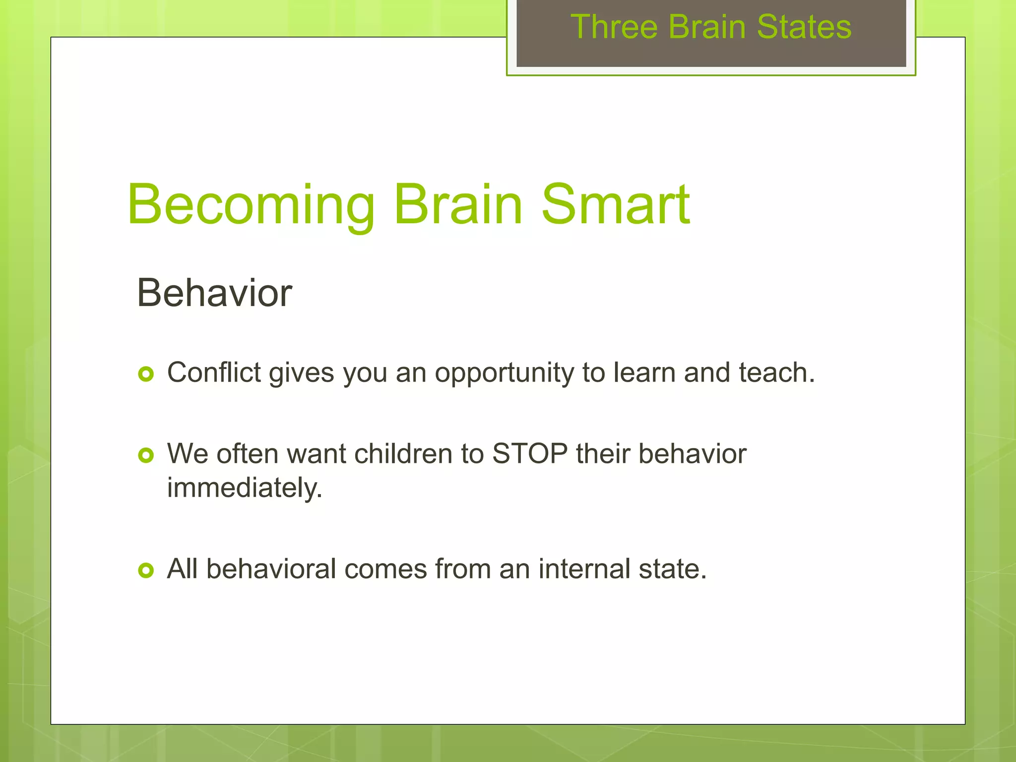 Conscious Discipline - Behavior and the Brain | PPTX