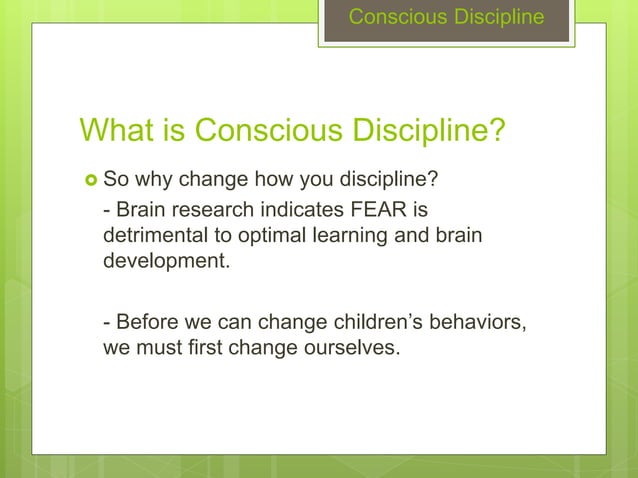 Conscious Discipline - Behavior and the Brain | PPTX