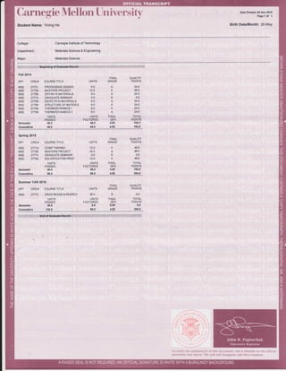 cmu transcript | PDF