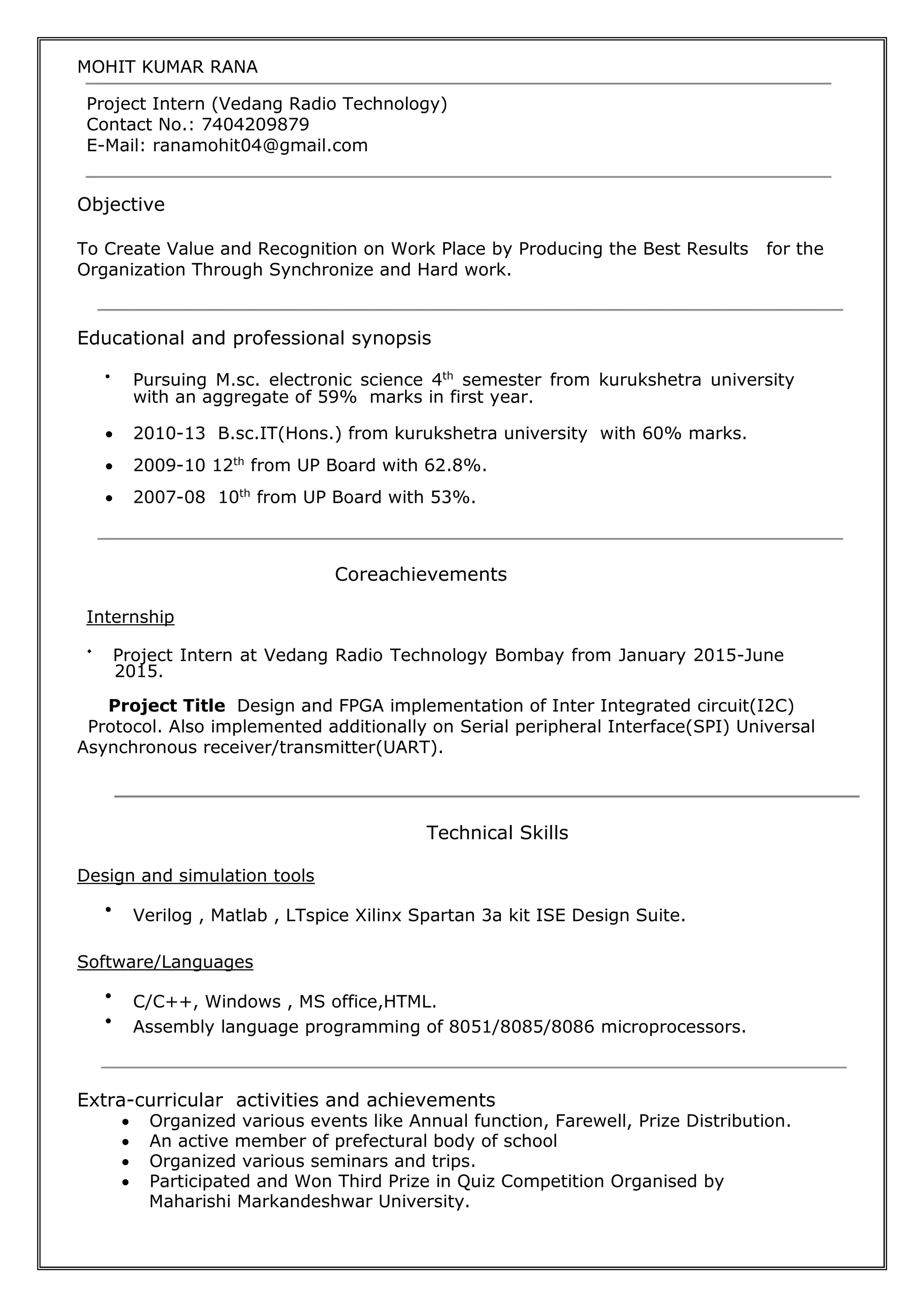 mohit resume (1) | PDF