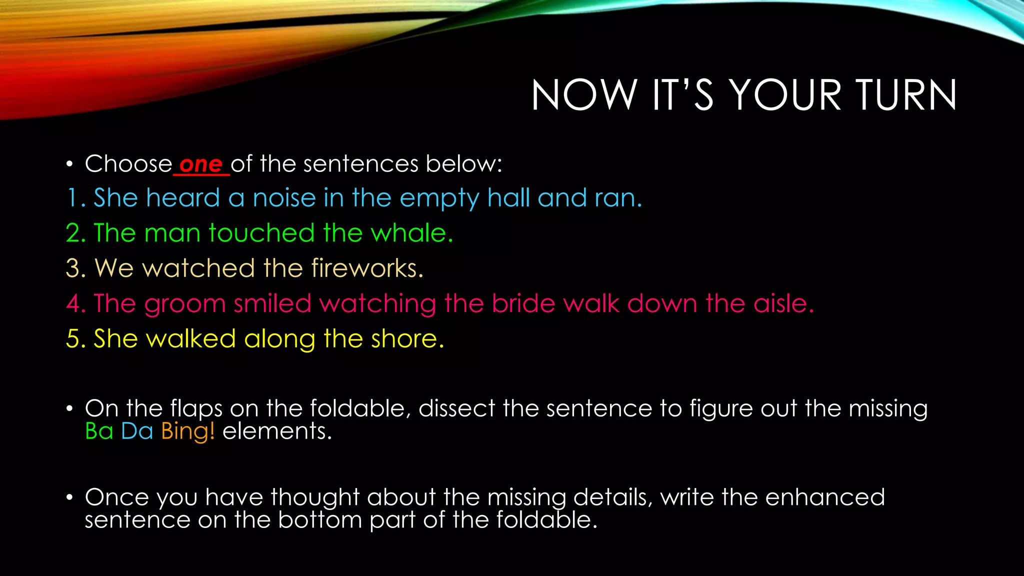 Ba da bing! Sentences Mini-lesson | PPTX