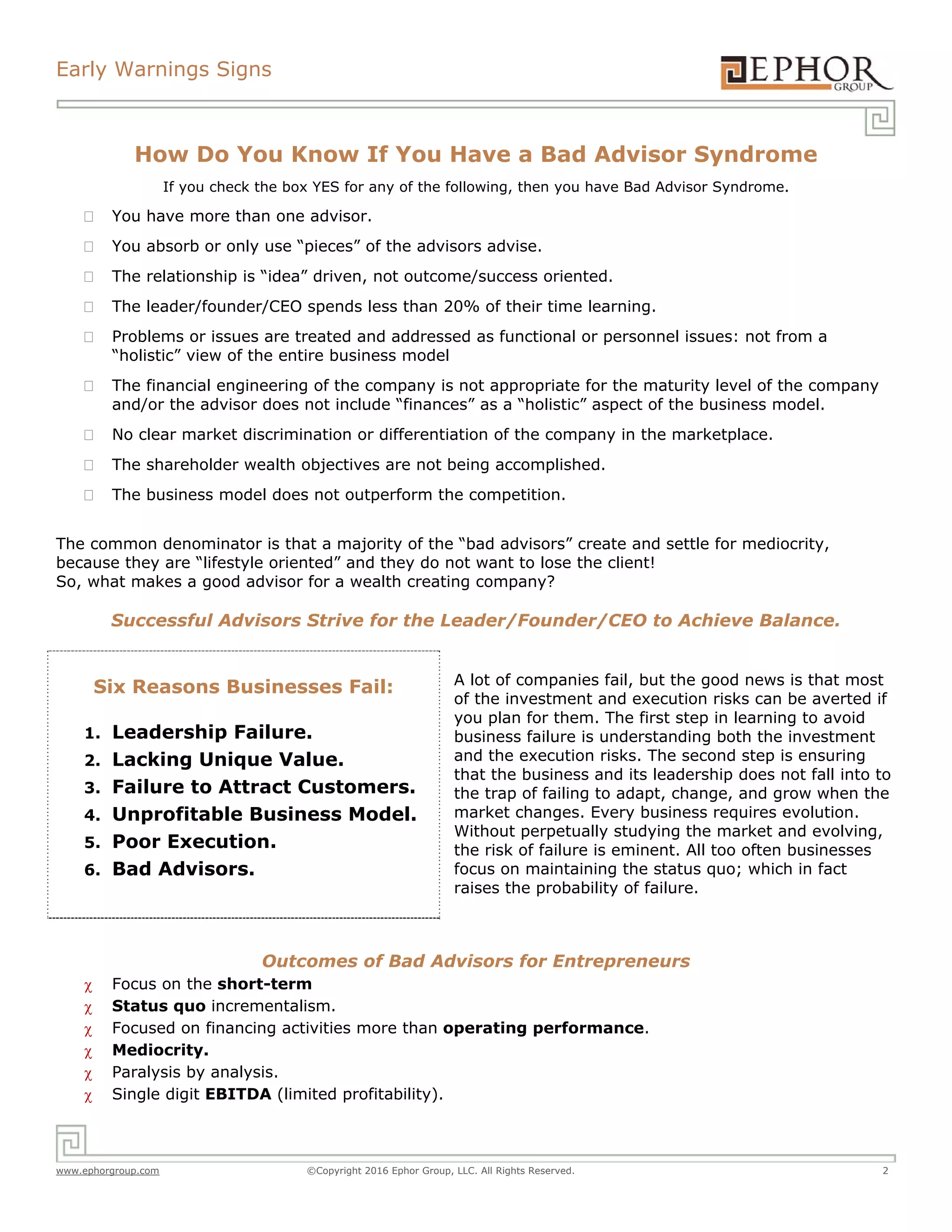 Bad Advisor Syndrome Article | PDF