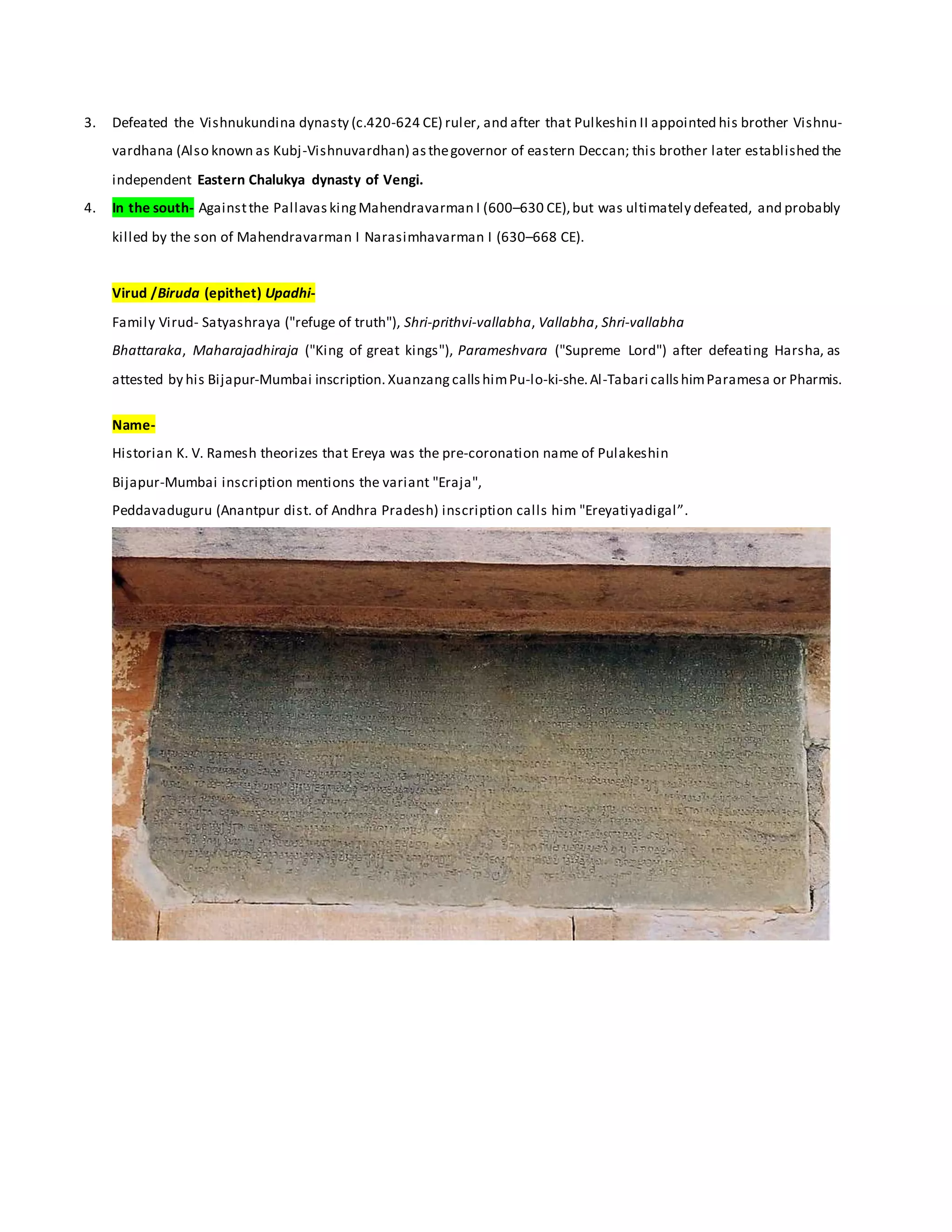 Chalukyas of Badami Dynasty | DOCX