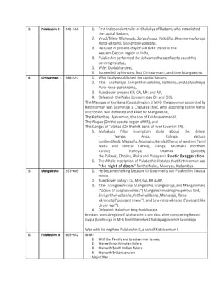 Chalukyas of Badami Dynasty | DOCX