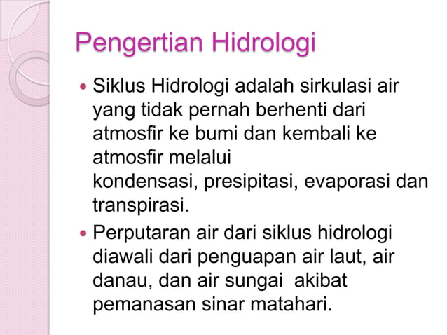Badan air dan siklus hidrologi ppt | PPTX