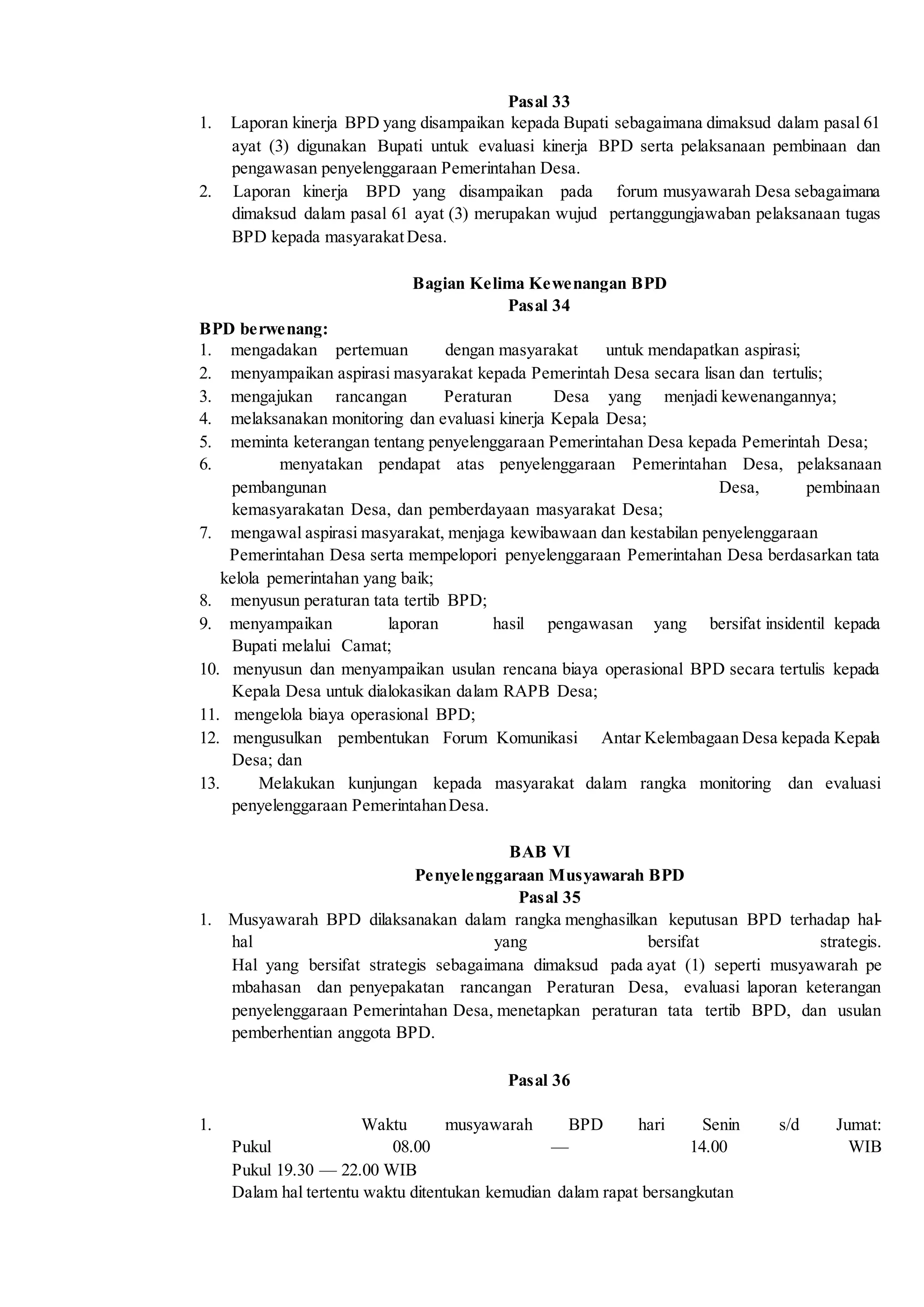 TATA TERTIB BPD DESA DATARNANGKA | DOCX