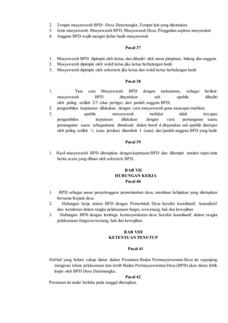 TATA TERTIB BPD DESA DATARNANGKA | DOCX