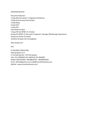 Badan Usaha Jasa Pengamanan (BUJP) | DOCX