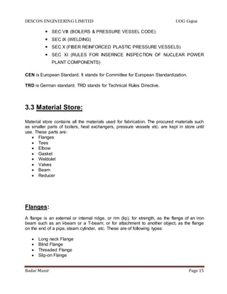 descon internship report | DOCX
