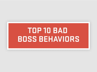 Bad Boss Behaviors | PDF