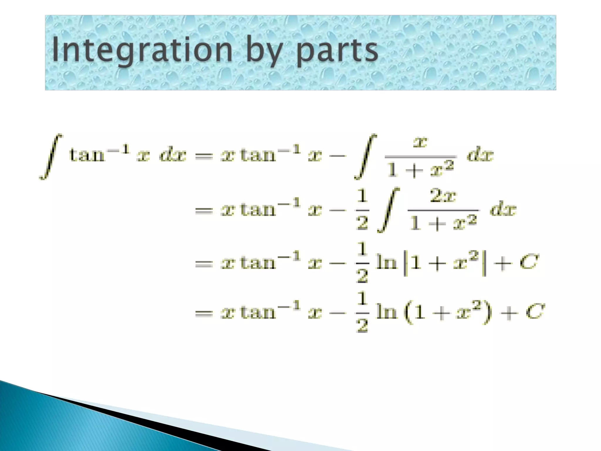 INTEGRATION BY PARTS PPT | PPT