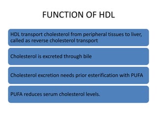 metabolism of LDL, IDL and HDL | PPTX