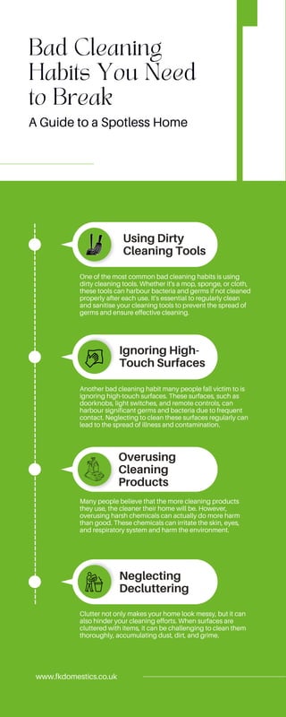 Bad Cleaning Habits You Need to Break: A Guide to a Spotless Home | PDF