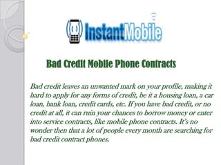 Bad credit mobiles | PPTX