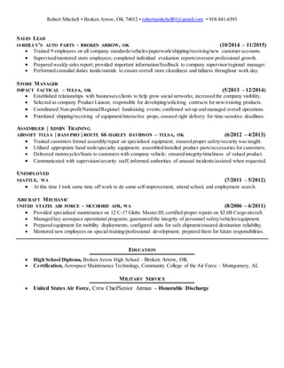 Robert Mitchell Resume | DOCX | Sales | Business