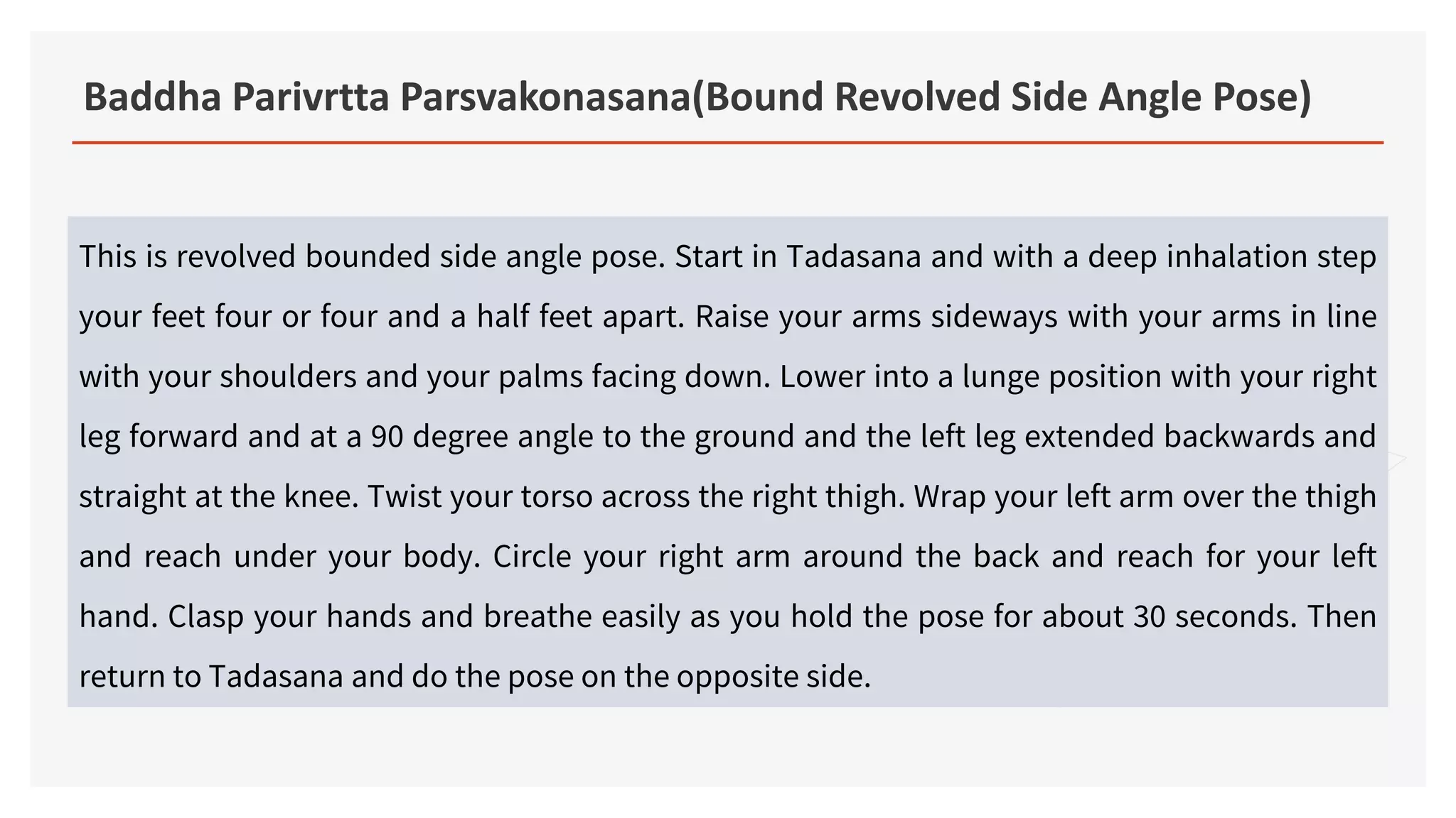 Baddha parivrtta parsvakonasana(bound revolved side angle | PDF