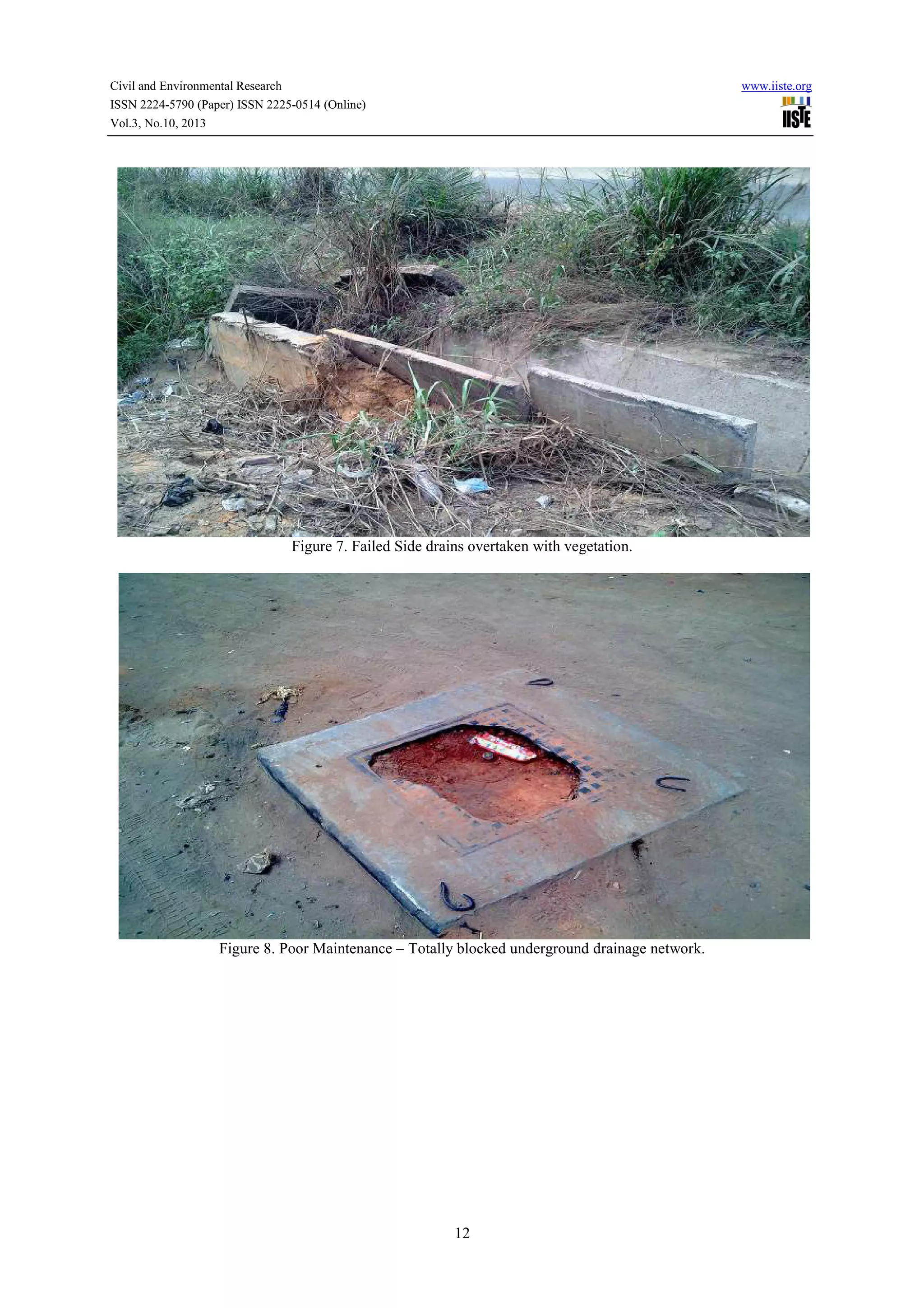 Bad drainage and its effects on road pavement conditions in nigeria | PDF