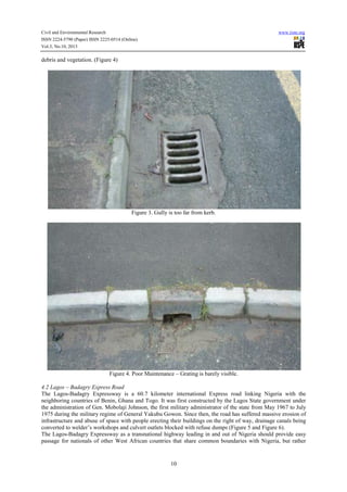 Bad drainage and its effects on road pavement conditions in nigeria | PDF