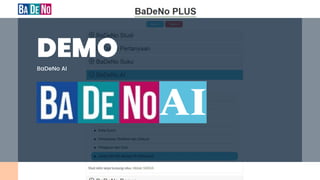 Seminar GoPaskah! - BaDeNo Klasik dan AI | PDF