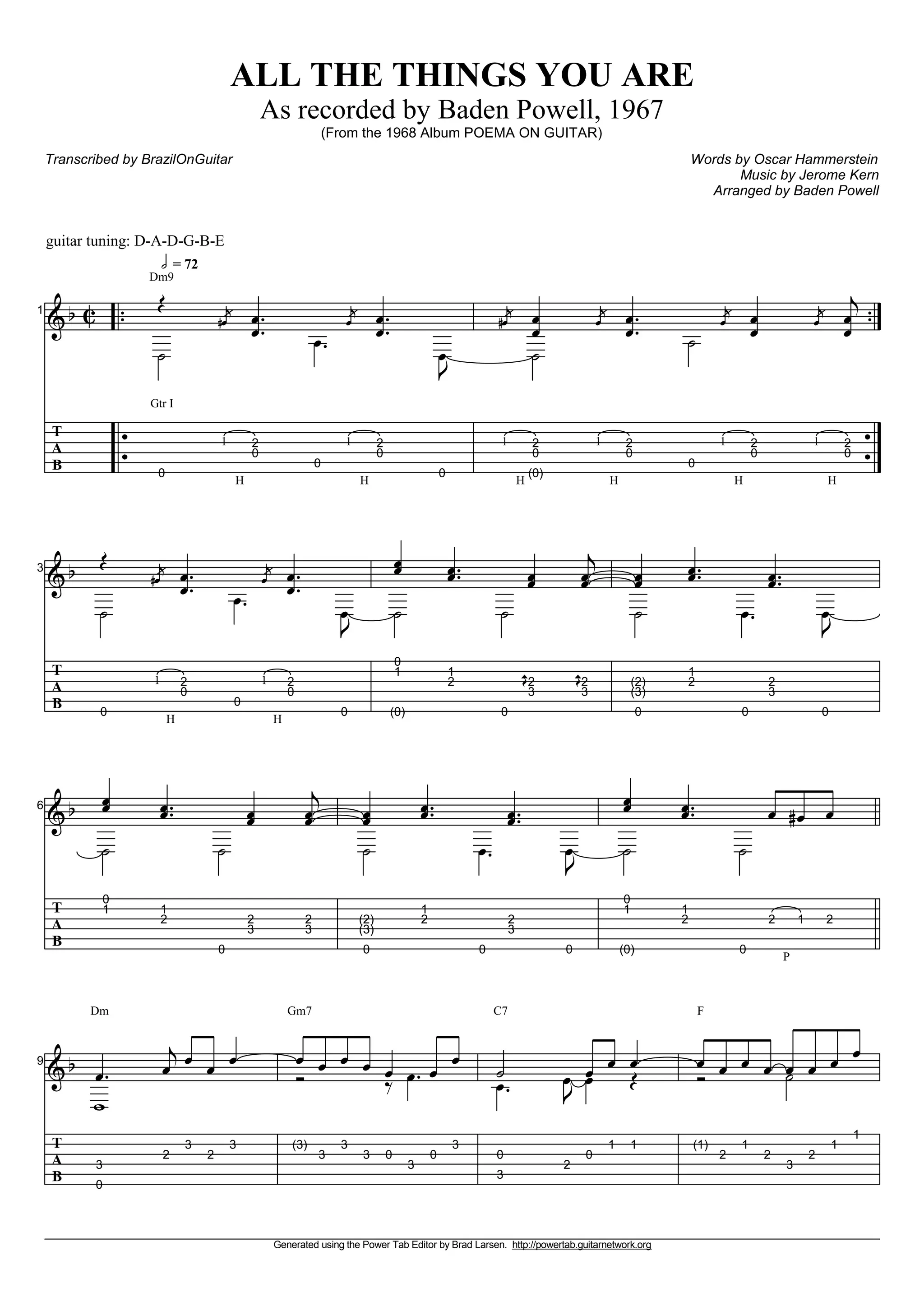 Baden powell all the things you are | PDF