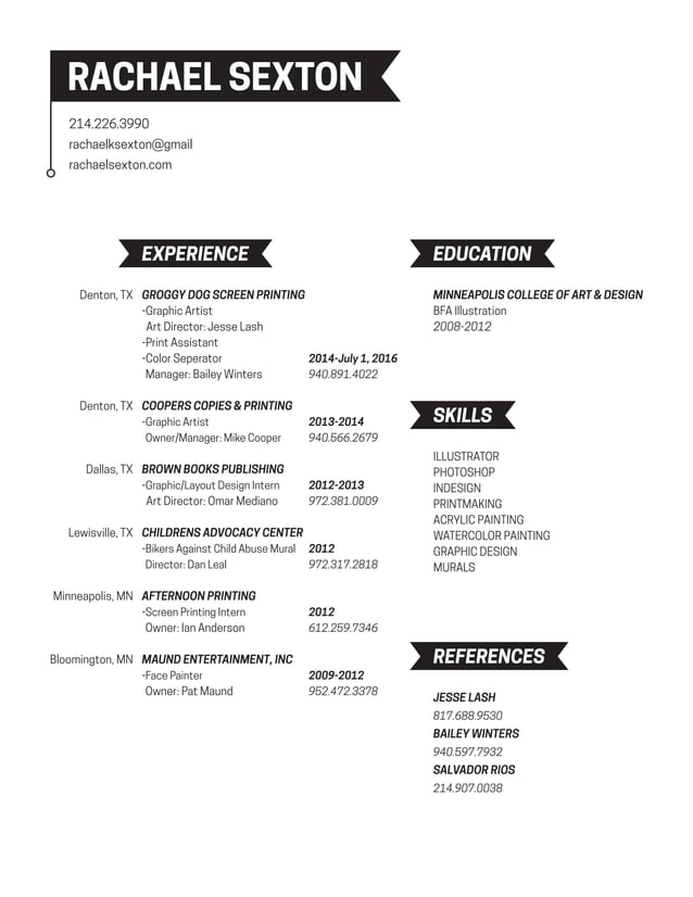 Rachael Sexton resume 2016 | PDF