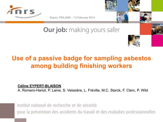 Use of a passive badge for sampling asbestos among building finishing ...