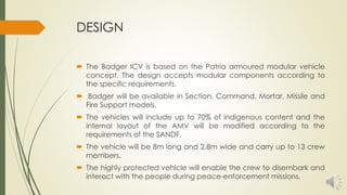 Badger infantry combat vehicle, south africa | PPTX