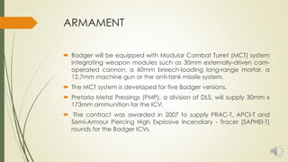 Badger infantry combat vehicle, south africa | PPTX