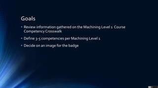 Digital Badges, CCCS Machining Level I | PPT