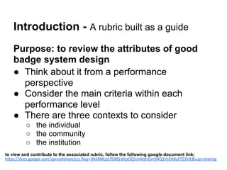 Badge system design (intro) | PPT
