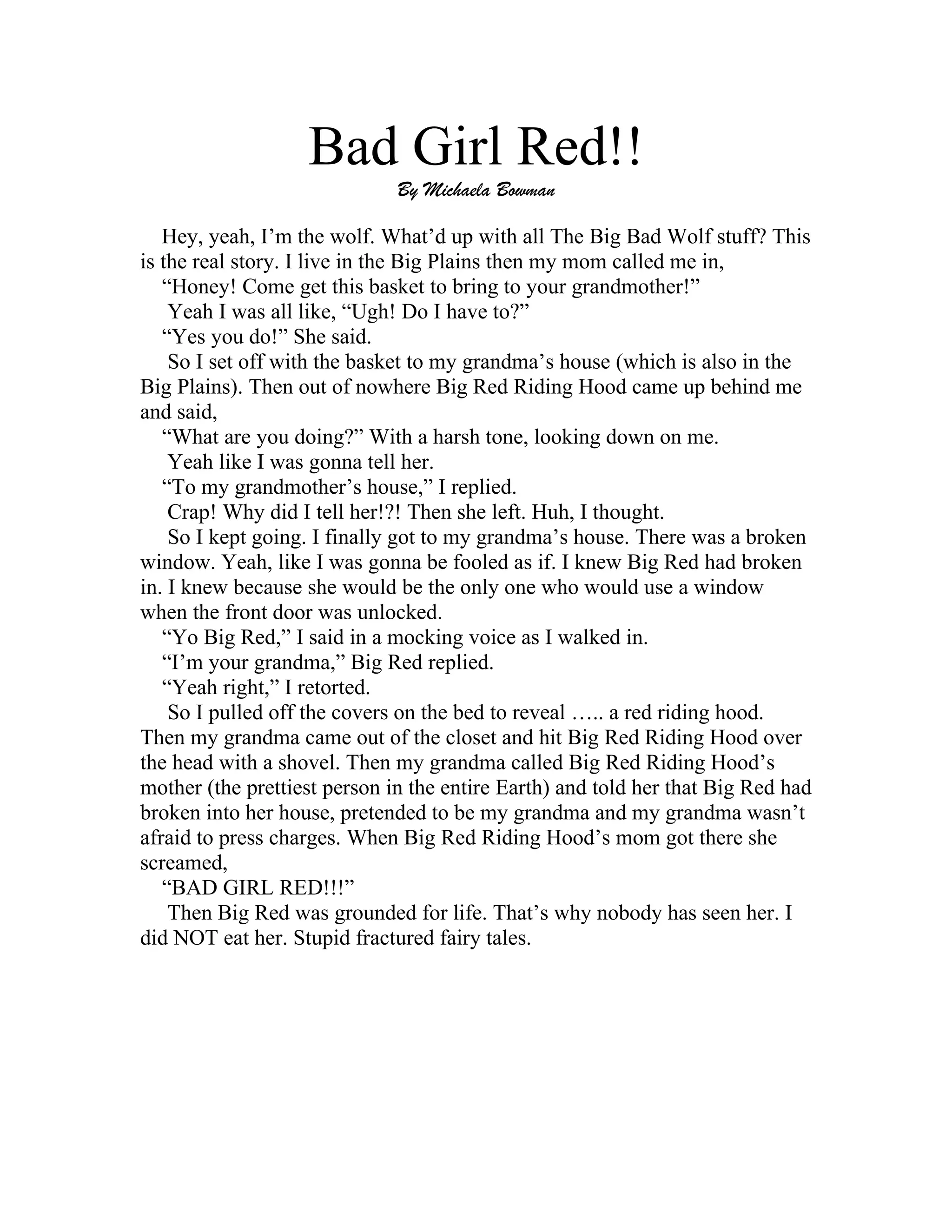 Bad girl red | DOC