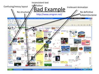 Bad & good examples of websites creative media | PPT