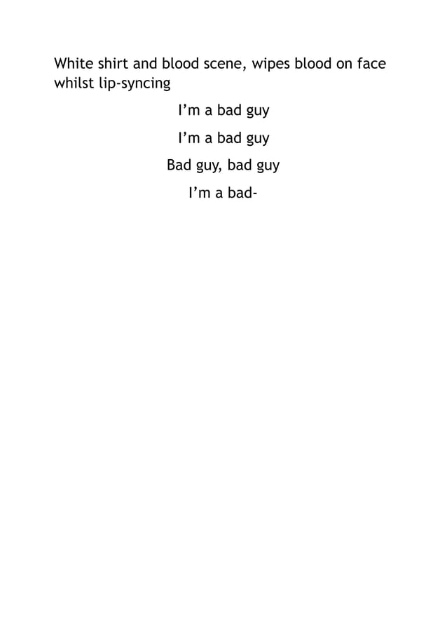 Bad guy script | PDF