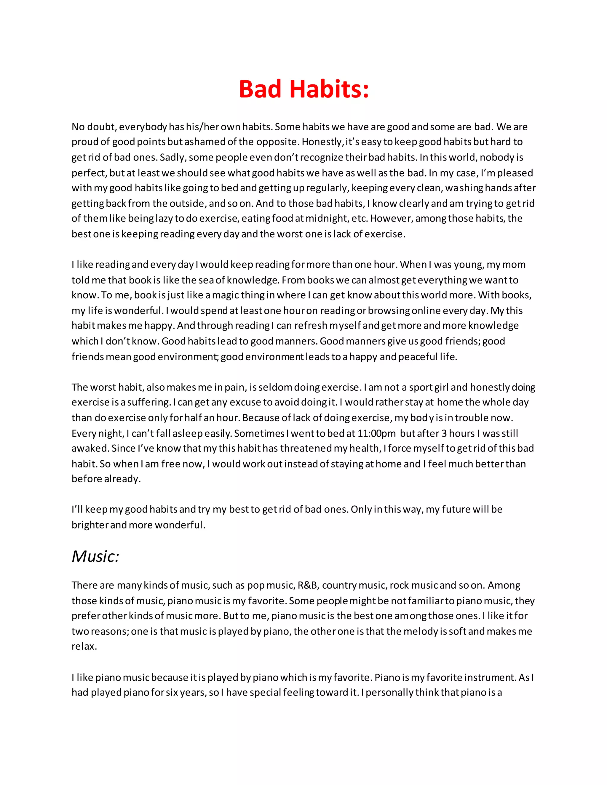 Bad habits | DOCX